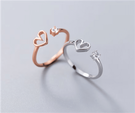 Best Seller Mother Daughter Rings Silver 925 - Kawaii Peach