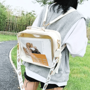 3 in 1 Clear Backpack Transparent Backpack - Kawaii Peach