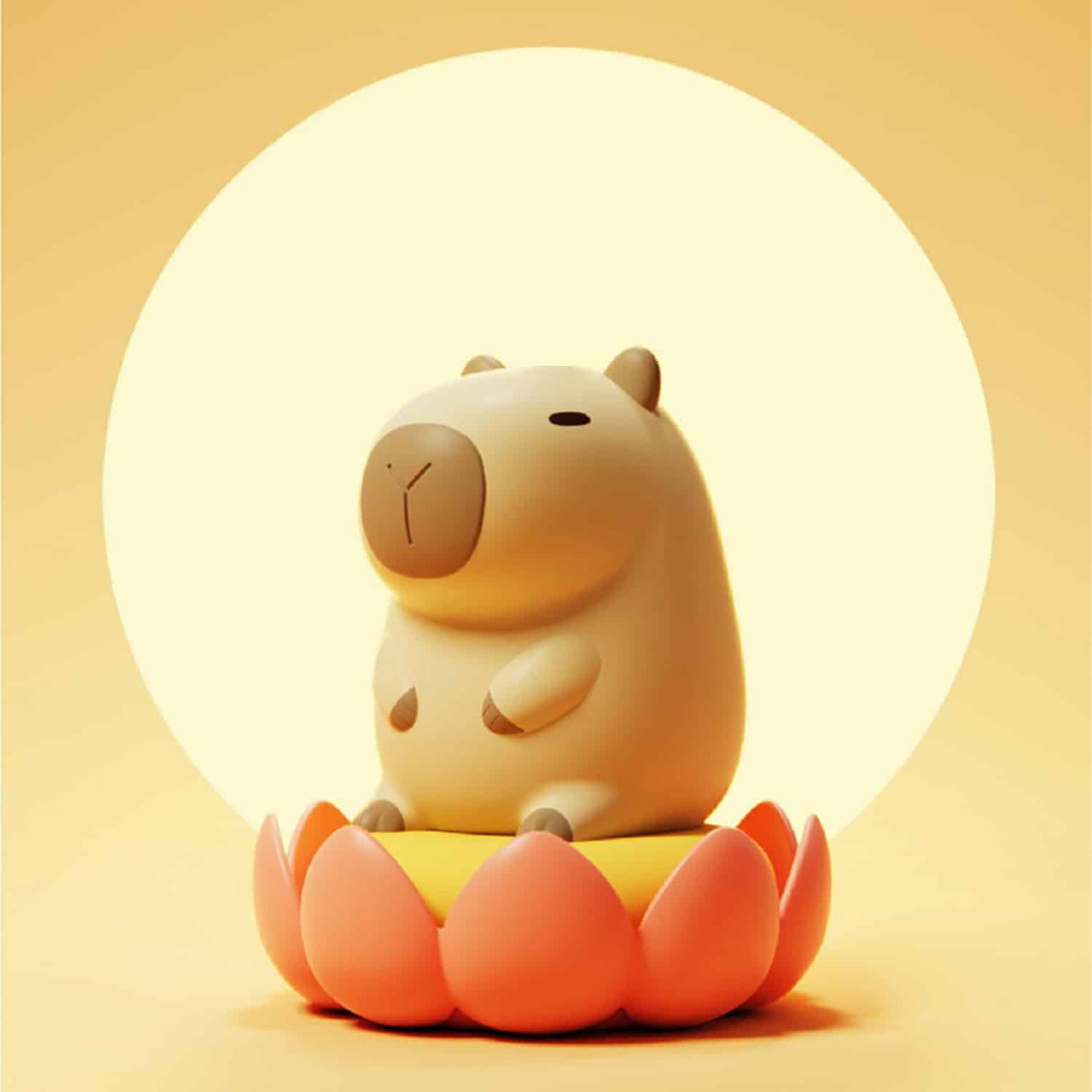 Cute Capybara Night Light Lamp Lumina™ - Kawaii Peach