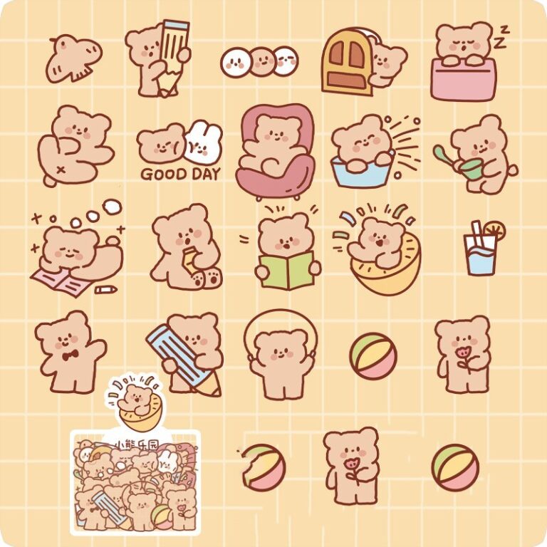 White Bunny Stickers Cute Stickers Pack 40Pcs - Kawaii Peach