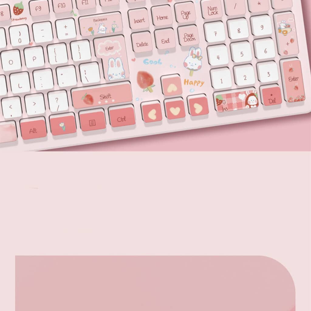 Quiet Keyboard Pink Cartoon Keyboard - Kawaii Peach