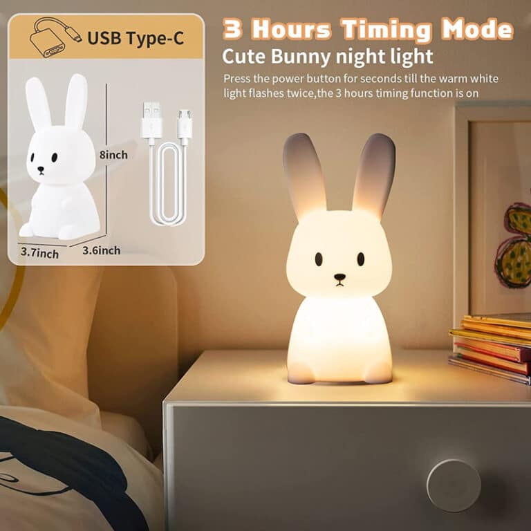 Cute Rabbit Night Lamp Lumina™ - Kawaii Peach