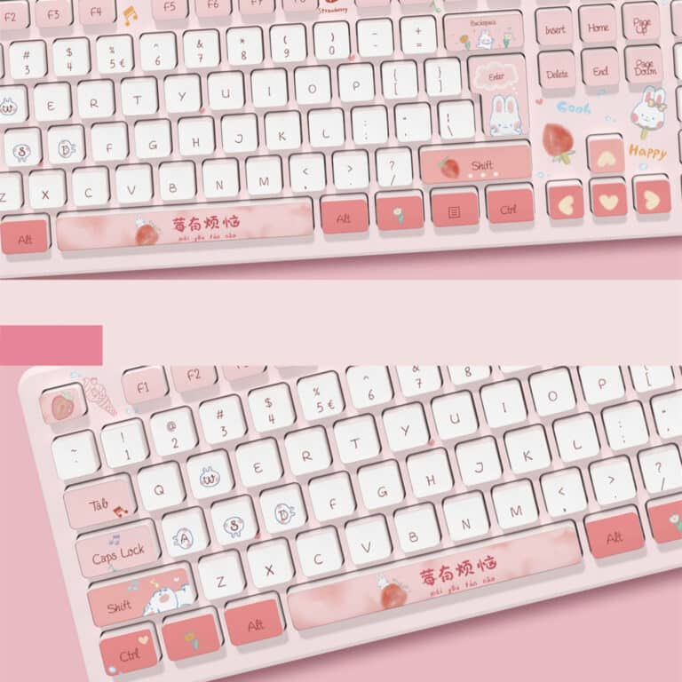 Quiet Keyboard Pink Cartoon Keyboard - Kawaii Peach