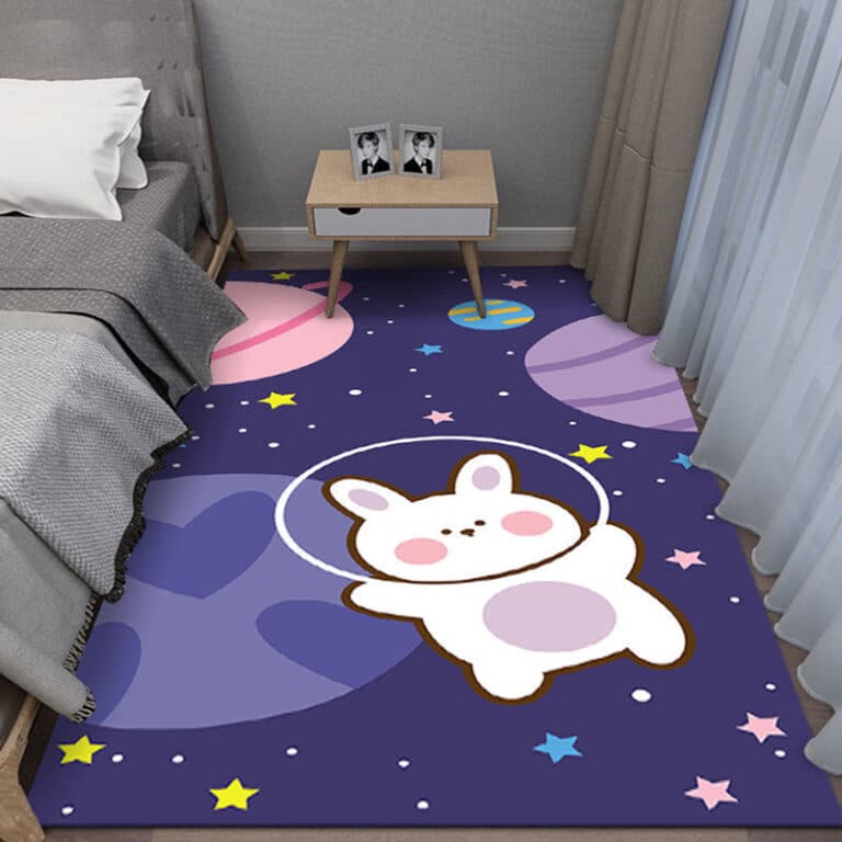 Large Cute Space Carpet - Kawaii Bunny Rug (Small or Large!)