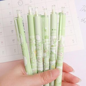Cute Frog Pens | 6Pcs Green Kawaii Toad Gel Pen Set