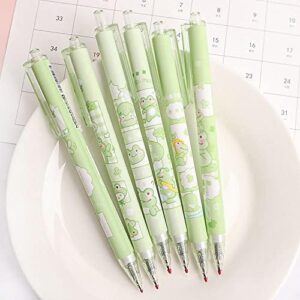 Cute Frog Pens | 6Pcs Green Kawaii Toad Gel Pen Set