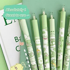 Cute Frog Pens | 6Pcs Green Kawaii Toad Gel Pen Set
